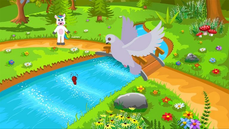 La fábula infantil de la paloma y la hormiga - Colorin Cuenta